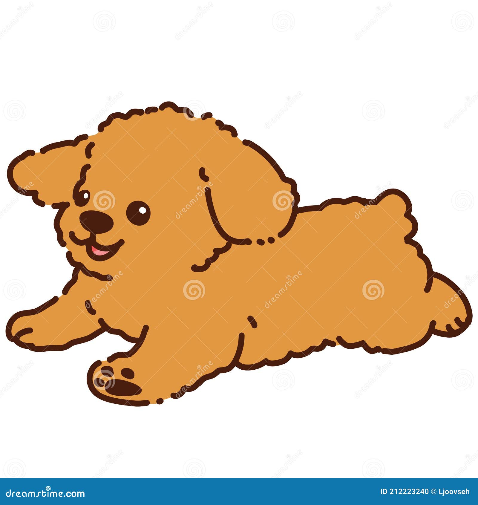Cute Brown Toy Poodle Running Stock Vector - Illustration of friendly ...