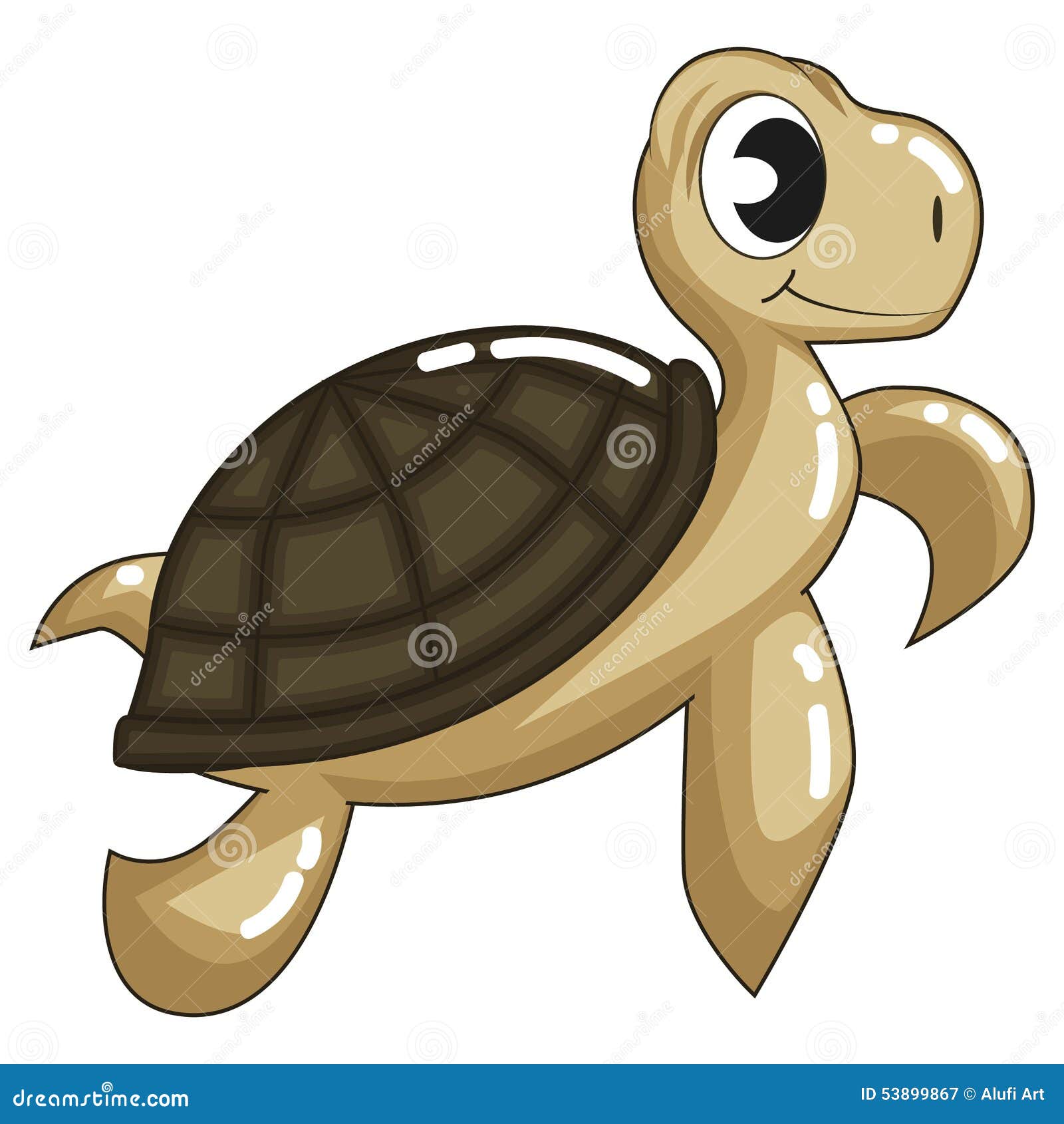 Cute Brown Turtle stock vector. Illustration of beach - 53899867