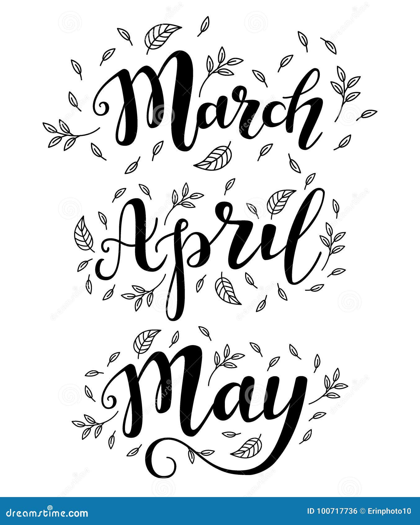 Spring Months Calendar Flashcards Set. Royalty-Free Stock Image ...