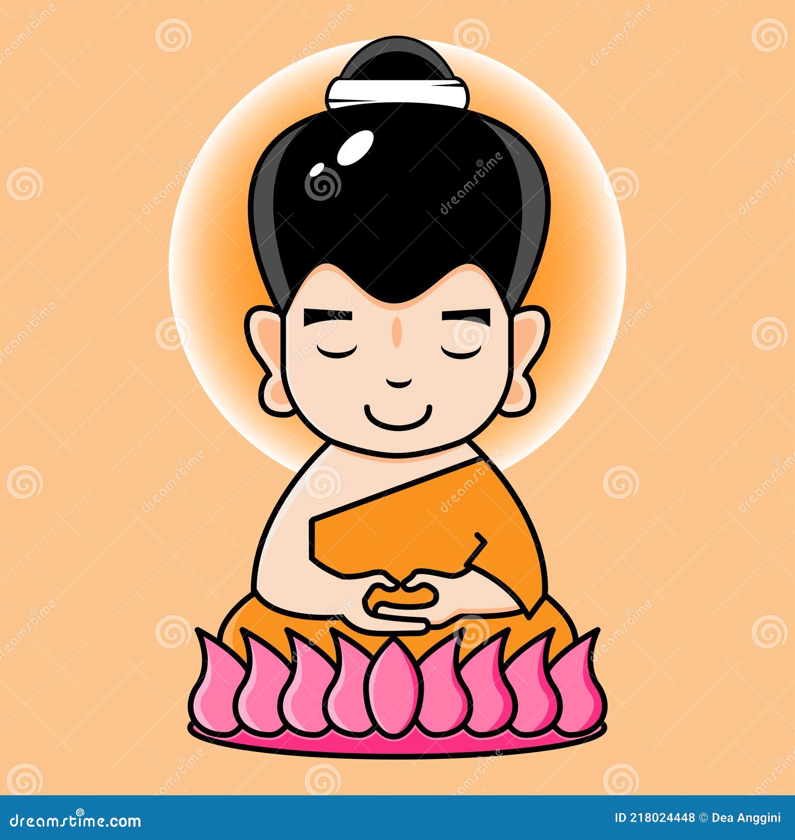 CUTE BUDDHA MASCOT CHARACTER with SIMPLE CONCEPT Stock Vector ...