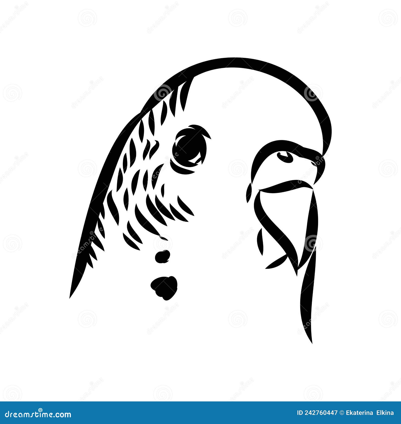 A Cute Budgie Sits On A Perch Vector Sketch Illustration For Design