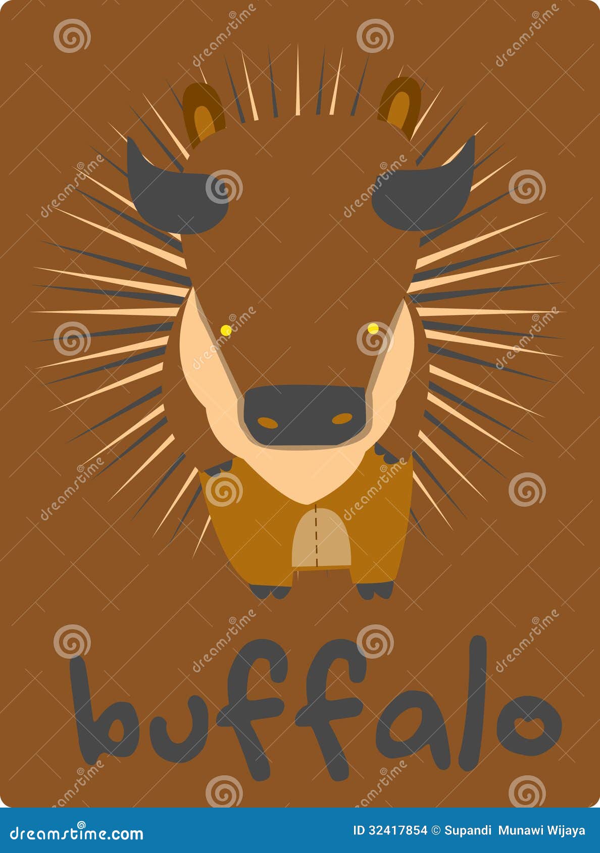 Cute Buffalo Birthday Card Royalty-Free Stock Image | CartoonDealer.com ...