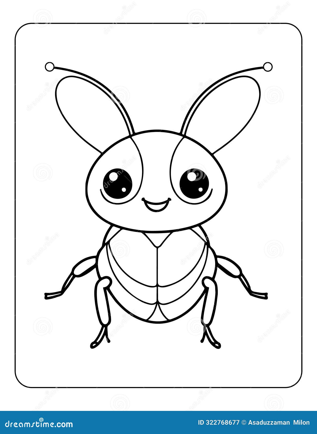 CUTE BUG COLORING PAGES for KIDS Stock Illustration - Illustration of ...
