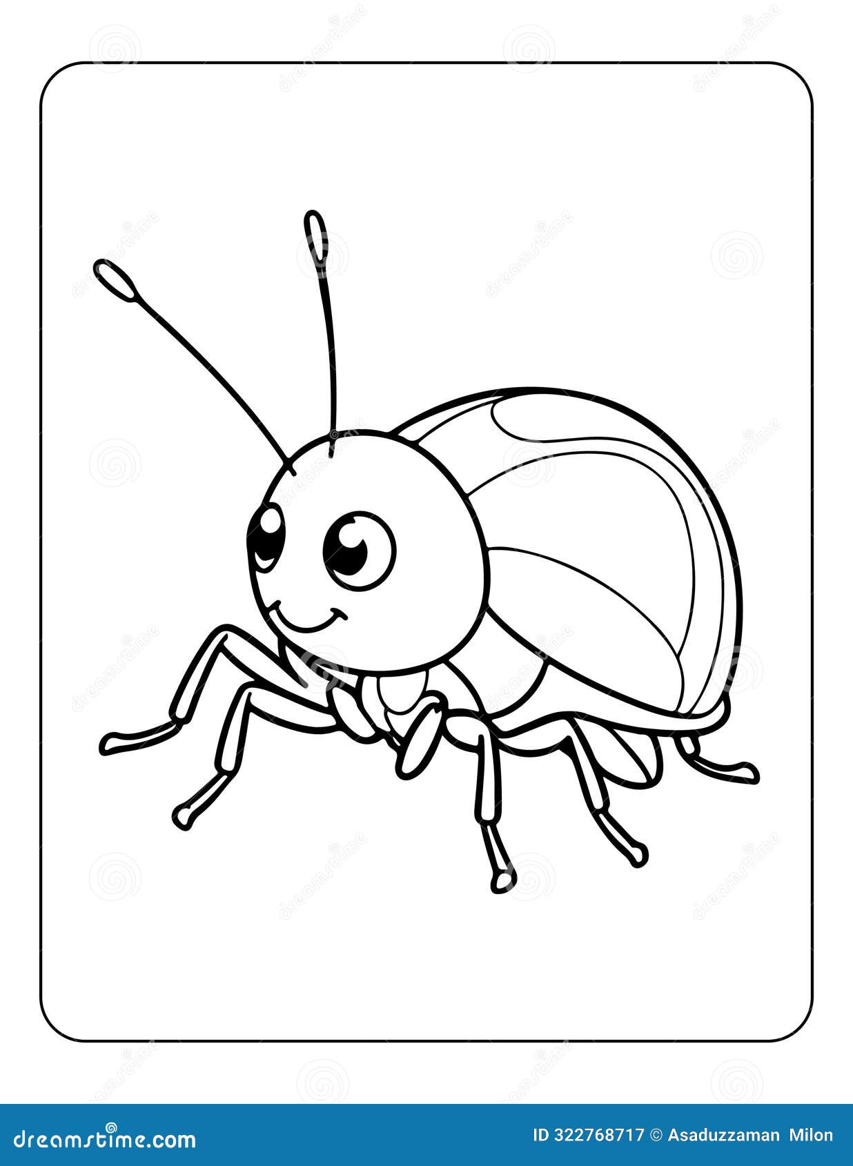 CUTE BUG COLORING PAGES for KIDS Stock Illustration - Illustration of ...