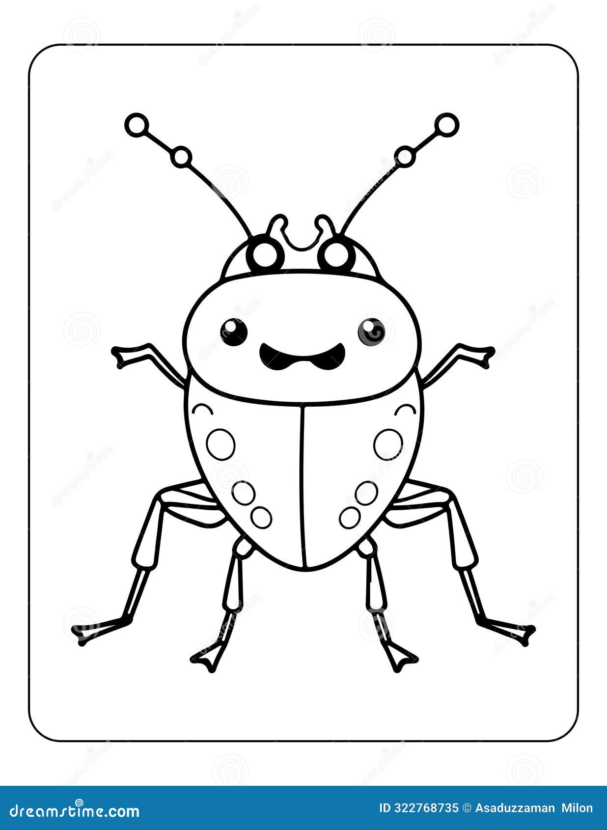 CUTE BUG COLORING PAGES for KIDS Stock Illustration - Illustration of ...
