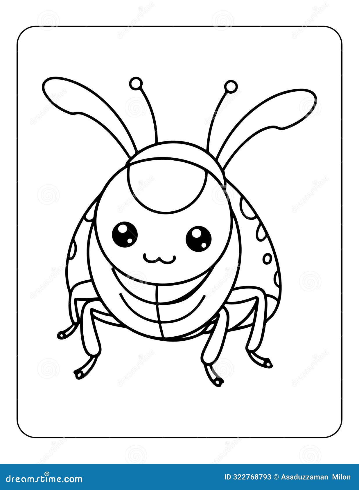 CUTE BUG COLORING PAGES for KIDS Stock Illustration - Illustration of ...