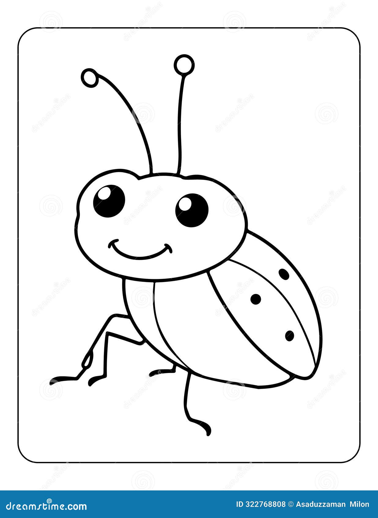 CUTE BUG COLORING PAGES for KIDS Stock Illustration - Illustration of ...