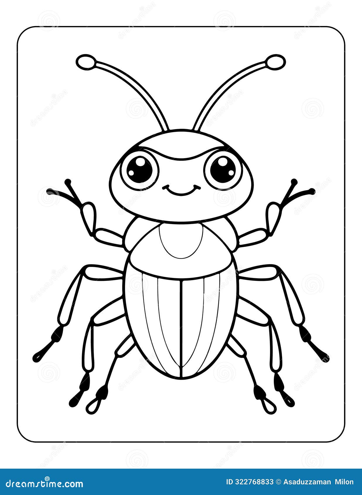 CUTE BUG COLORING PAGES for KIDS Stock Illustration - Illustration of ...