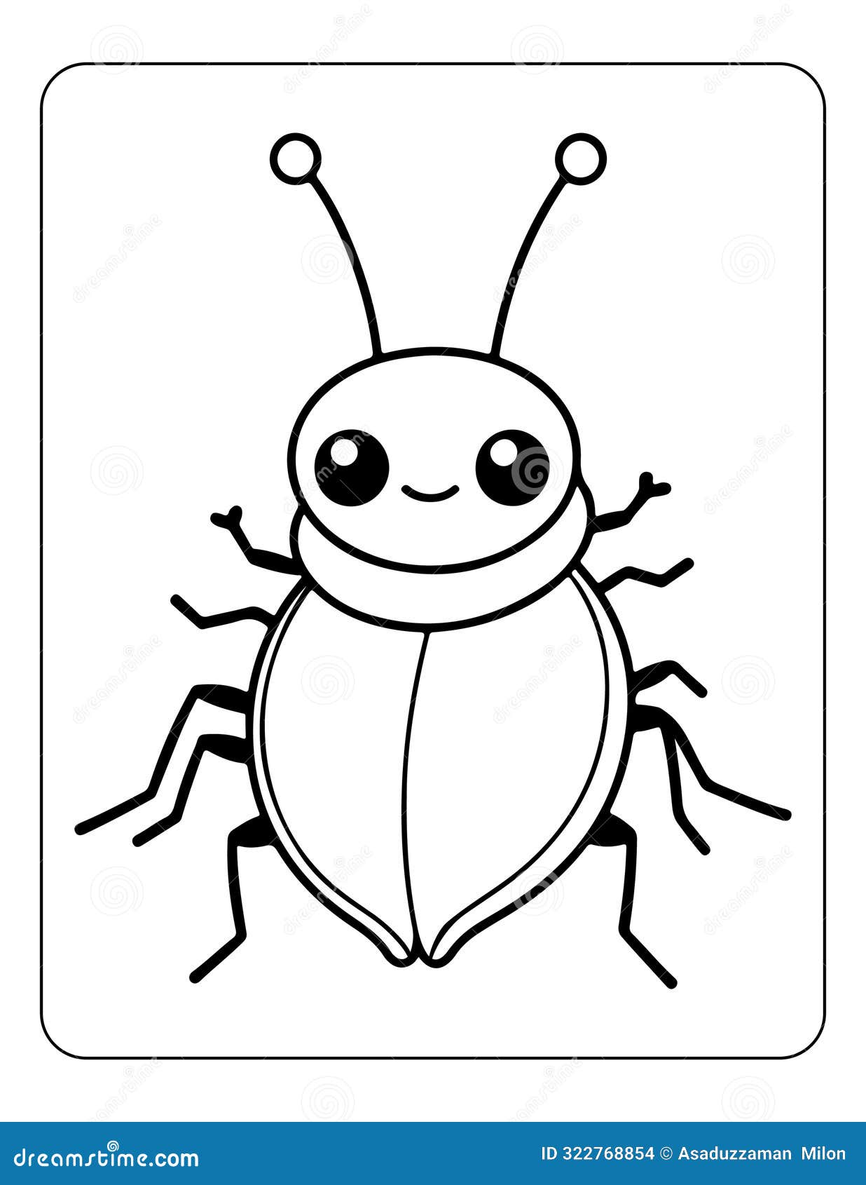 CUTE BUG COLORING PAGES for KIDS Stock Illustration - Illustration of ...