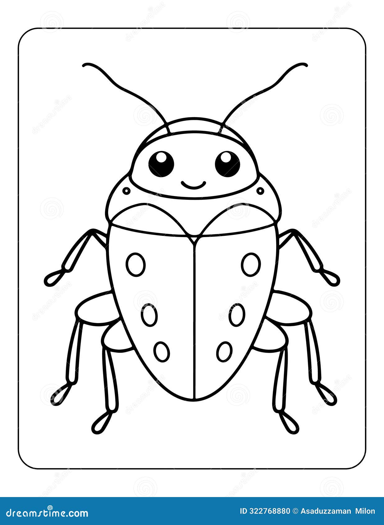 CUTE BUG COLORING PAGES for KIDS Stock Illustration - Illustration of ...