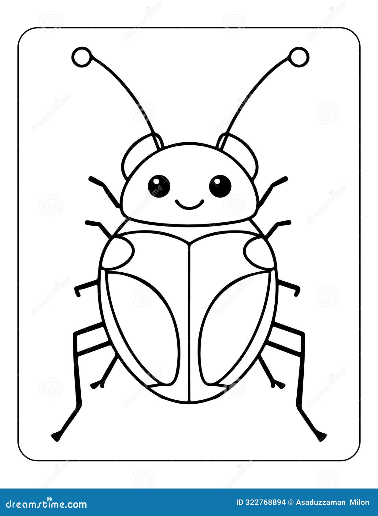 CUTE BUG COLORING PAGES for KIDS Stock Illustration - Illustration of ...