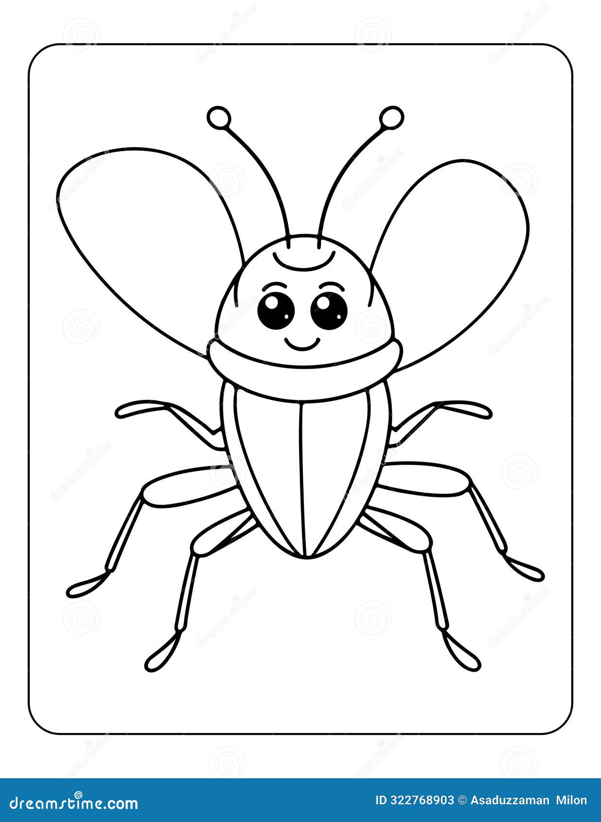 CUTE BUG COLORING PAGES for KIDS Stock Illustration - Illustration of ...