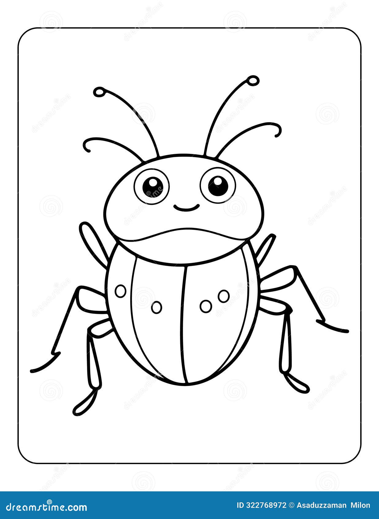 CUTE BUG COLORING PAGES for KIDS Stock Illustration - Illustration of ...