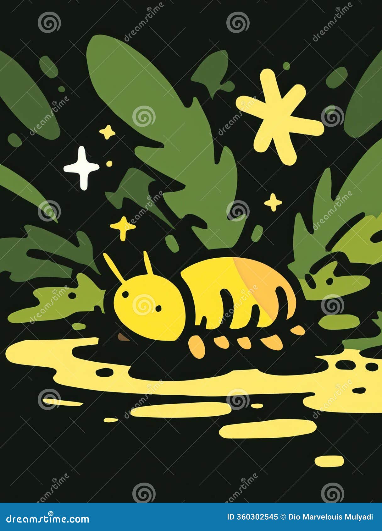 Cute Bug in Night Garden stock illustration. Illustration of garden ...