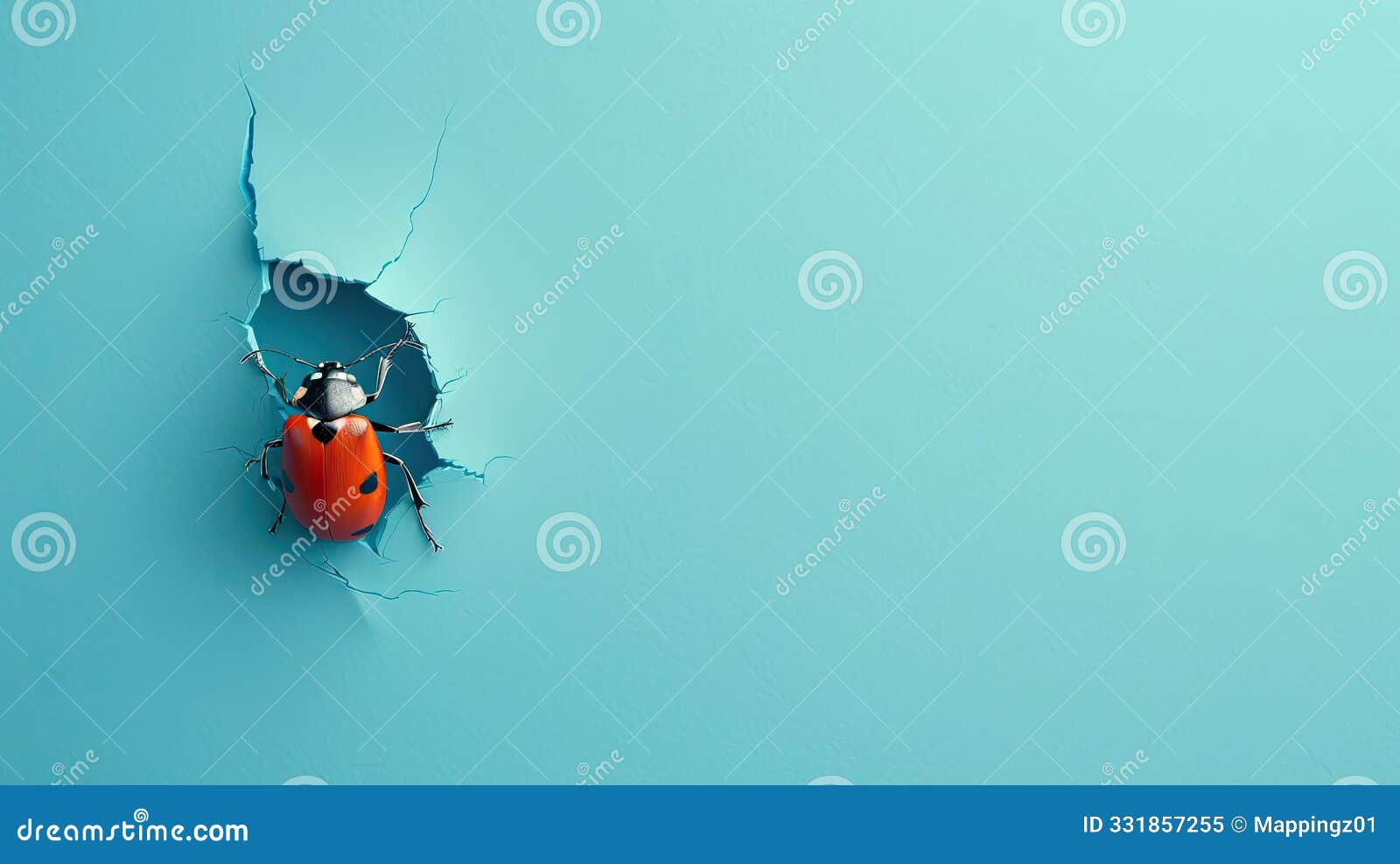 Cute Bug Peeking through a Hole Stock Illustration - Illustration of ...