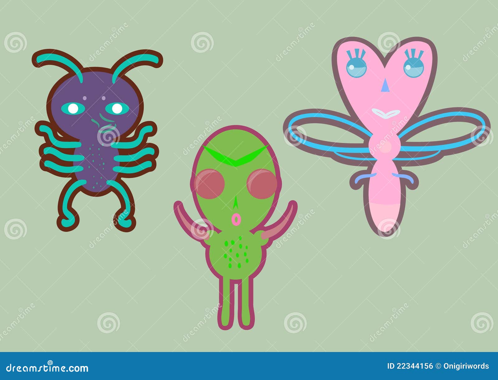 Cute bugs stock vector. Illustration of happy, insecticide - 22344156