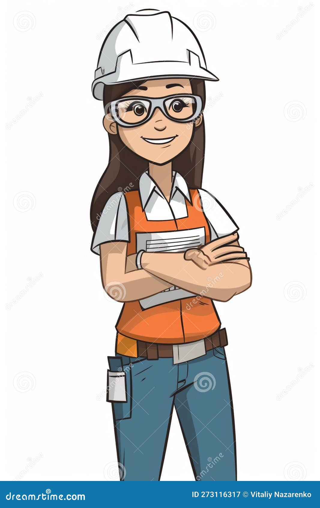 Cute Builder Avatar. AI Generated Stock Illustration - Illustration of ...
