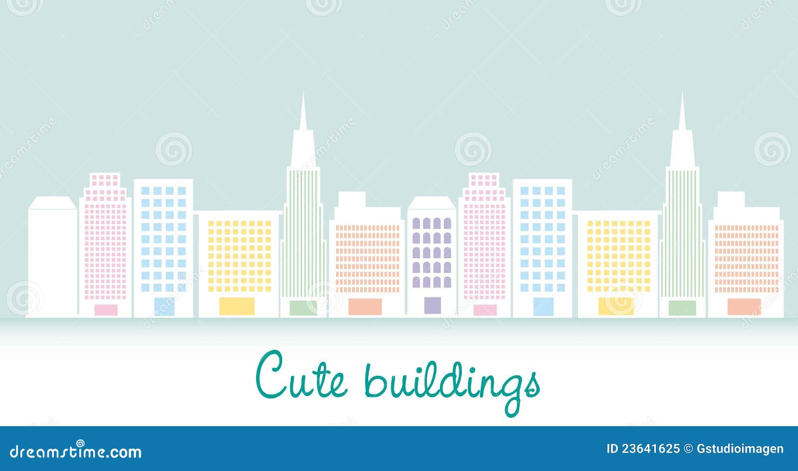 Cute buildings stock vector. Illustration of cityscape - 23641625