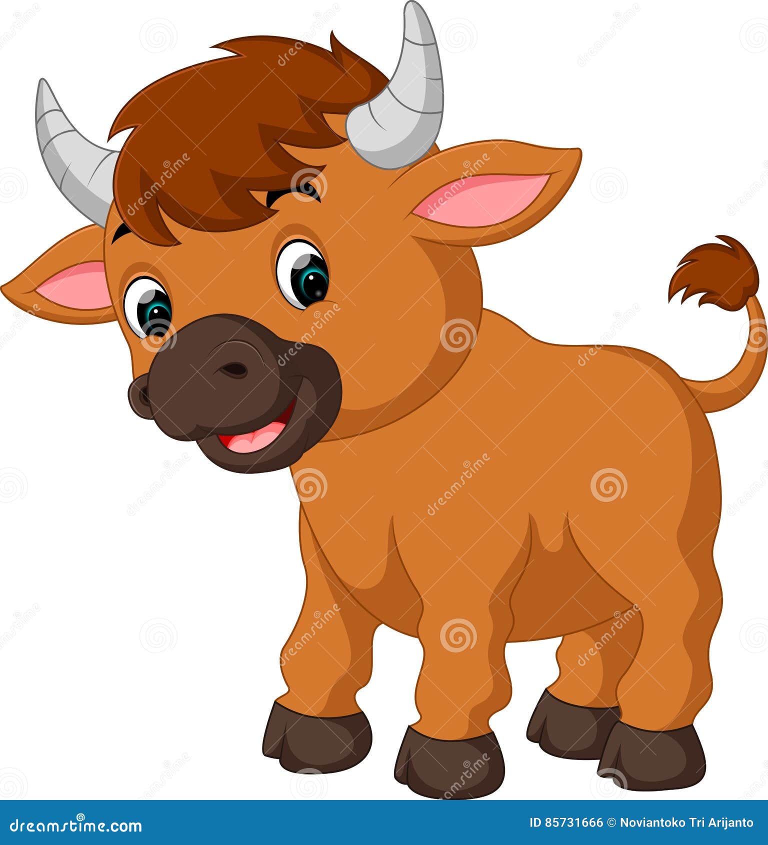 Cute bull cartoon stock vector. Illustration of wicked - 85731666