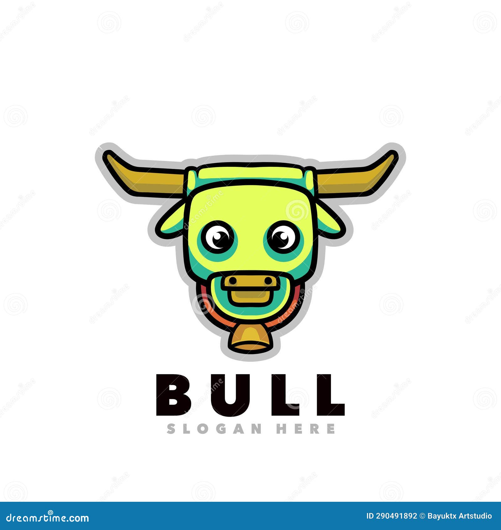 Cute bull nature logo stock illustration. Illustration of mascot ...