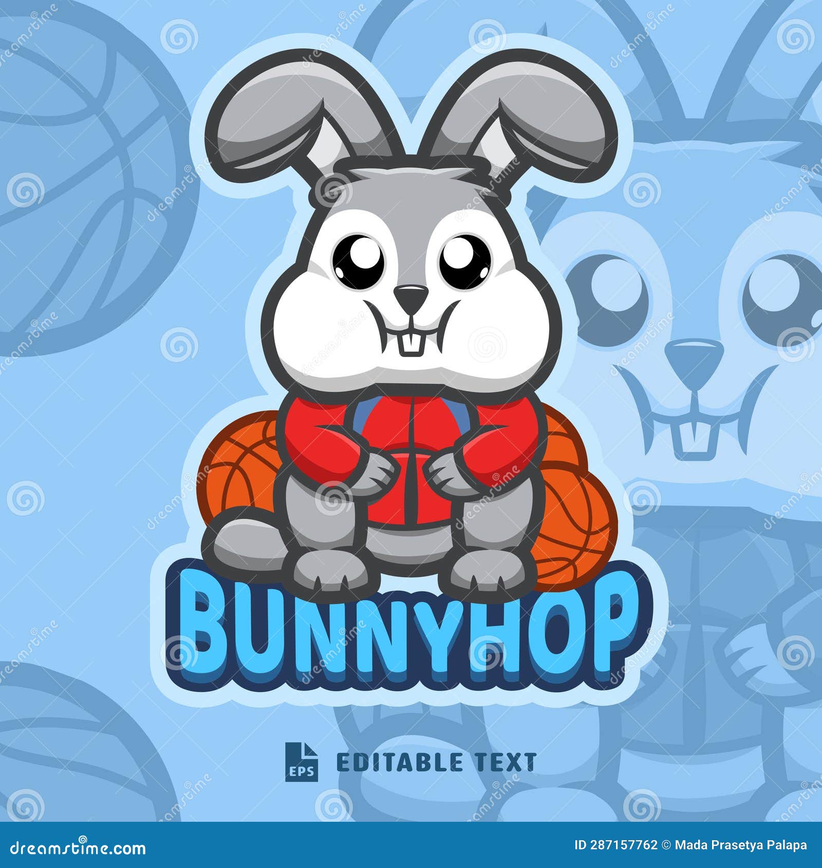 Cute Bunny Logo Cartoon Character Stock Vector - Illustration of ...