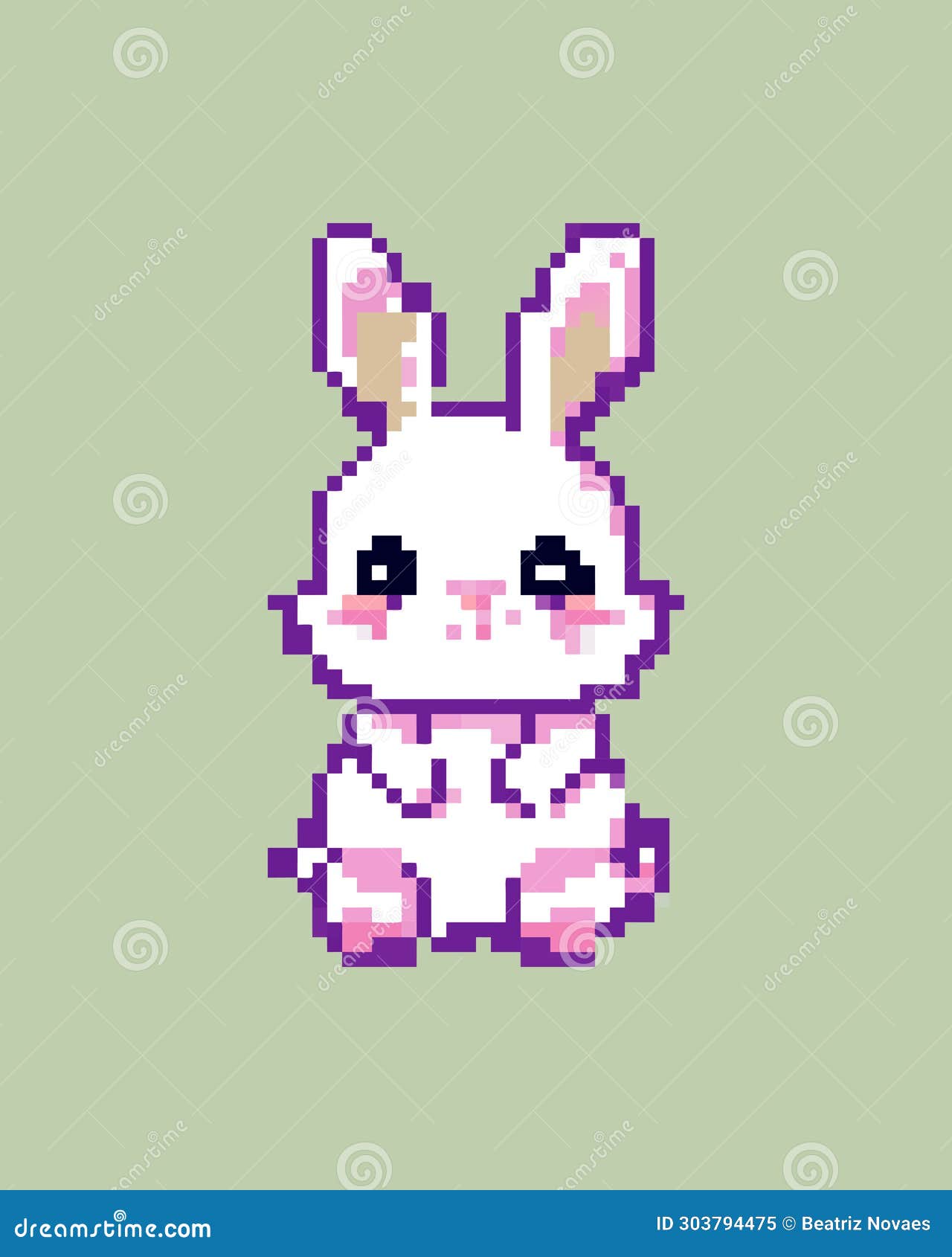 Bunny Rabit Animated Isolated Pixel Art Element Vector Editable Npc ...