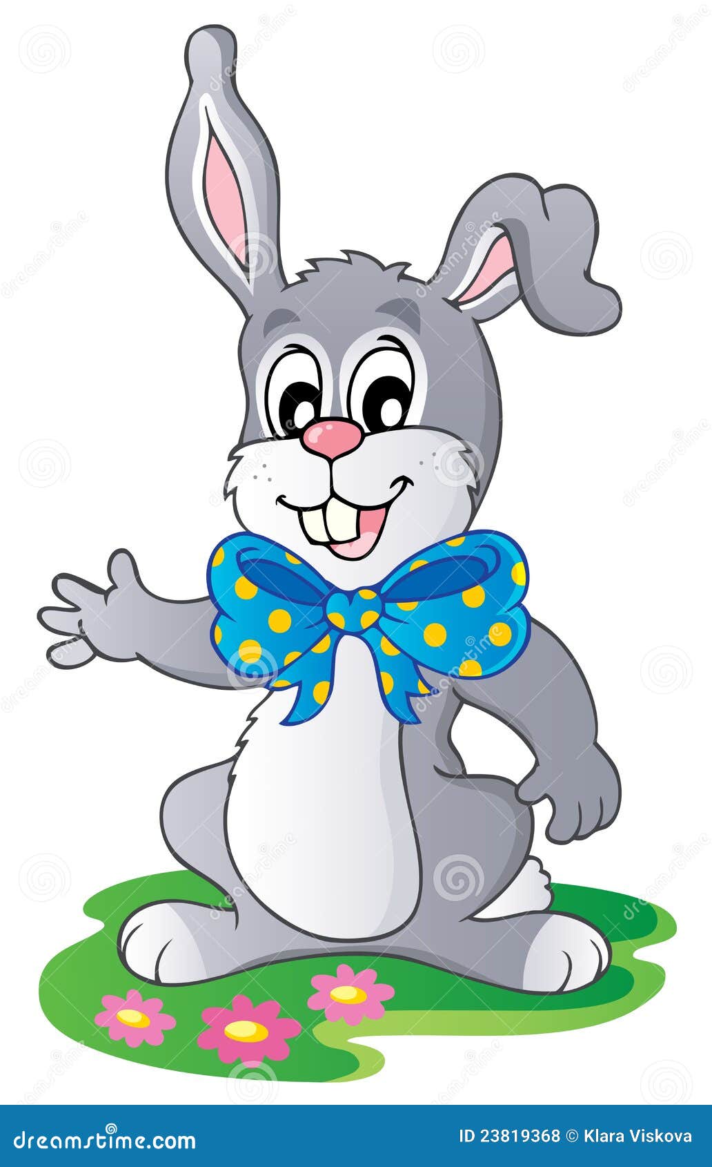 Cute bunny with big ribbon stock vector. Illustration of rodent - 23819368