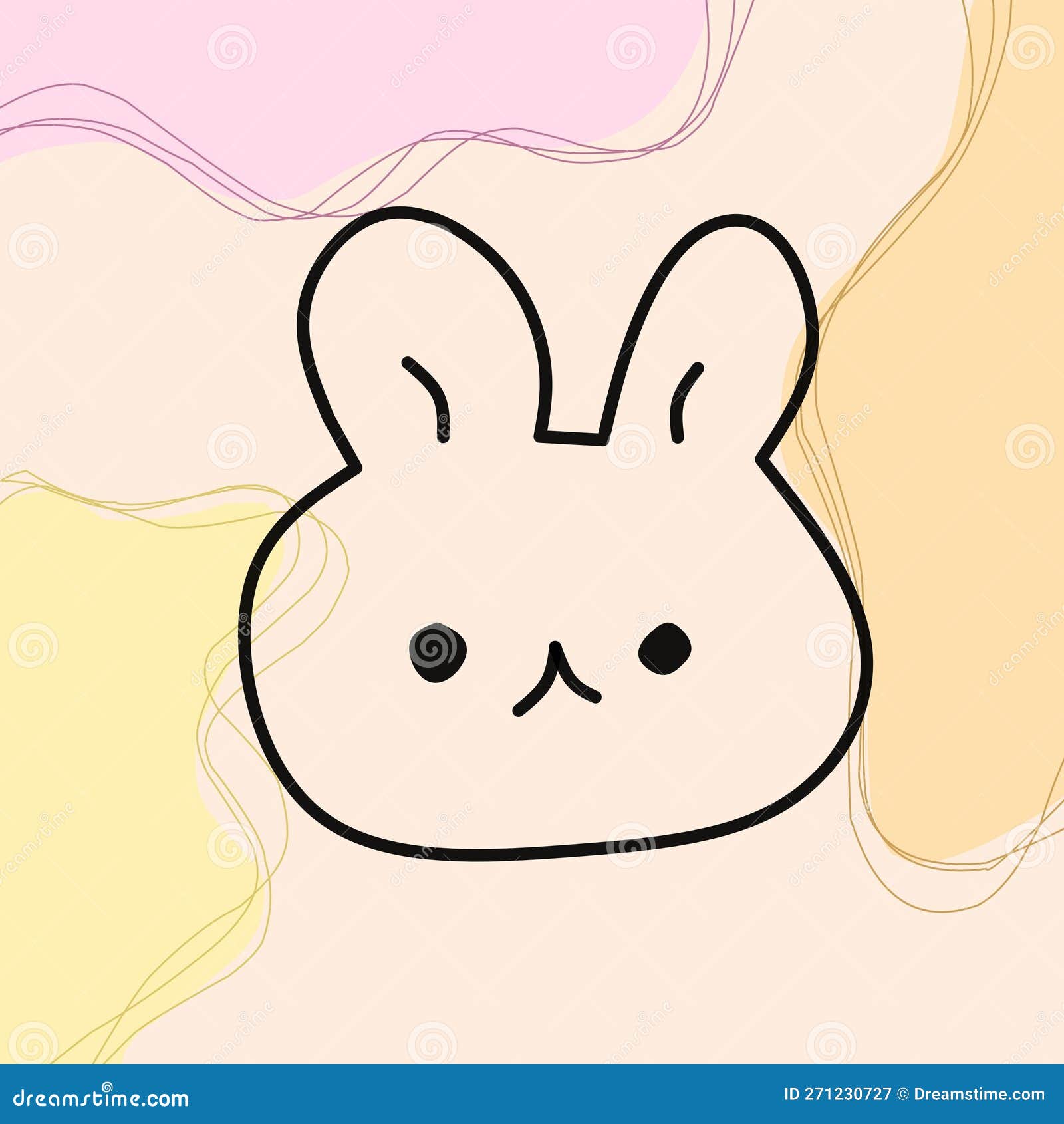 Cute Bunny Cartoon Image 2d Abstract Wallpaper Stock Illustration ...