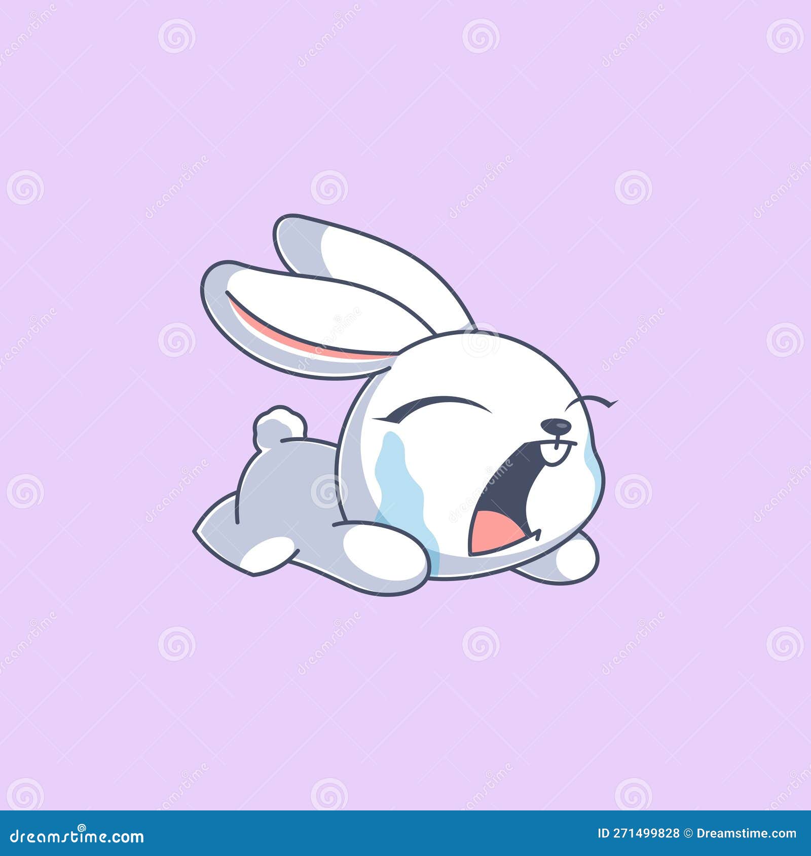 Cute Bunny is Crying Cartoon Stock Vector - Illustration of cartoon ...