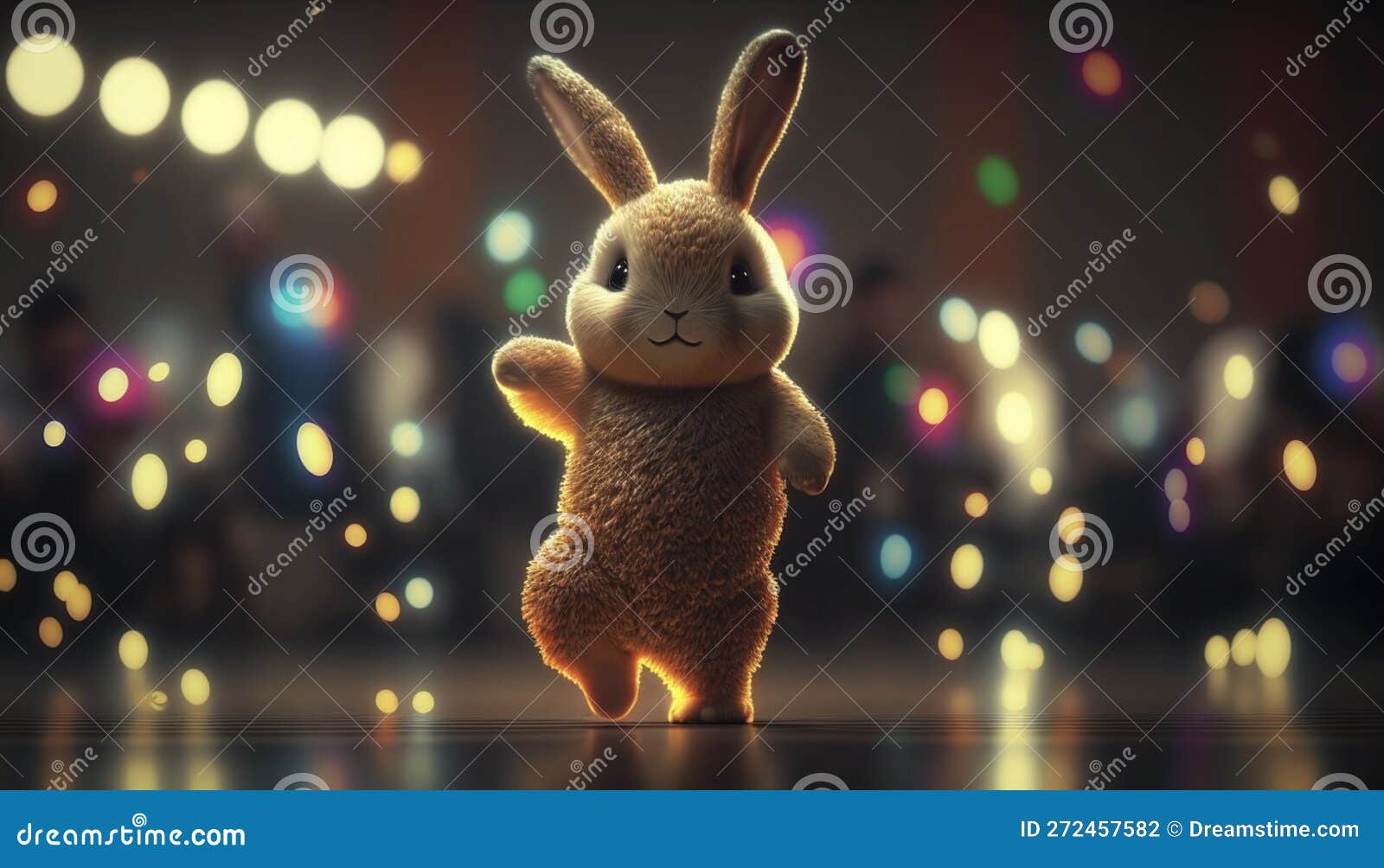 Cute Bunny Disco Dancing Ai, Generative Stock Illustration ...