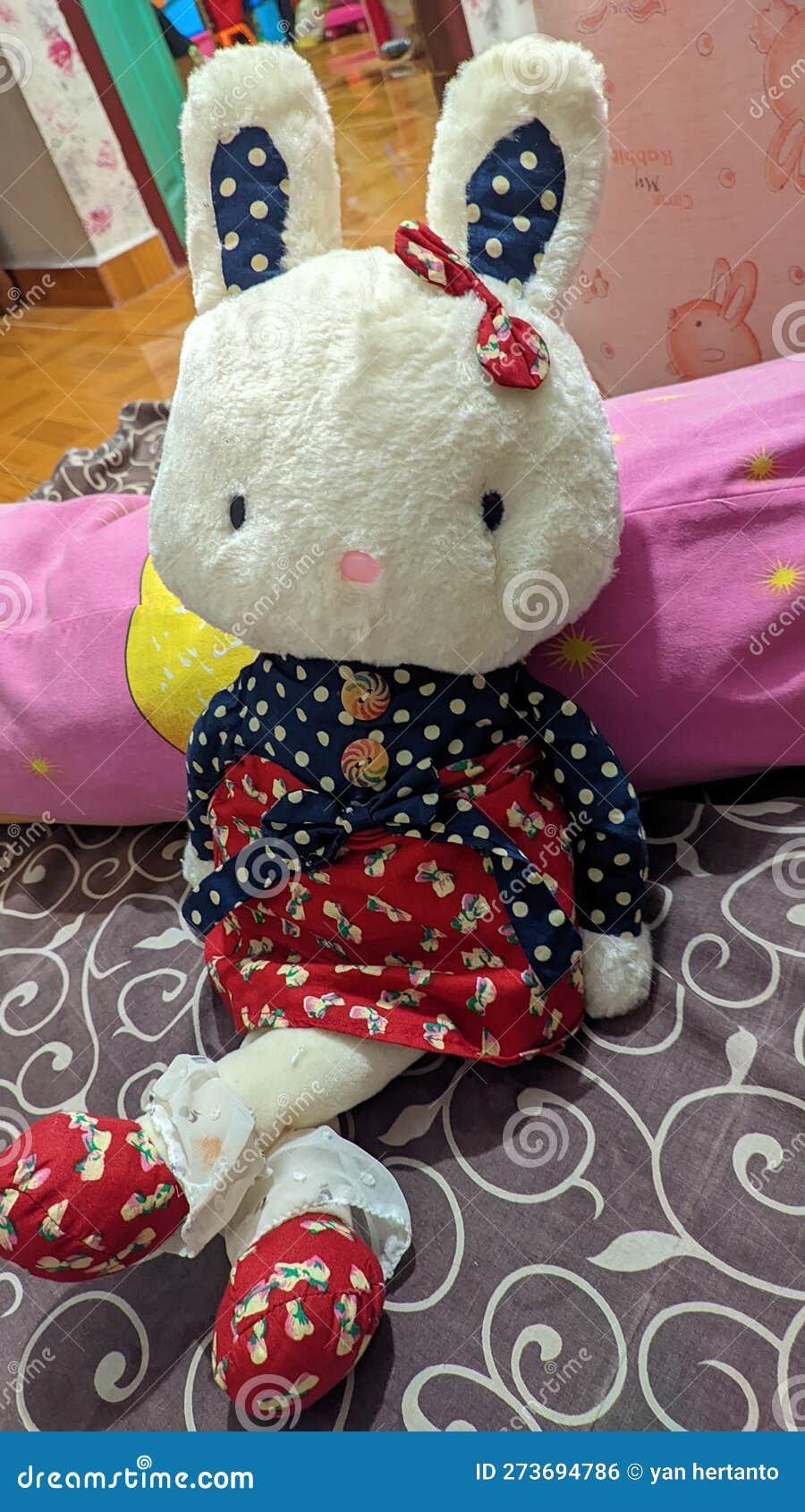 Cute Bunny Doll Watching Tv Stock Photo - Image of cutebunny, bunny ...