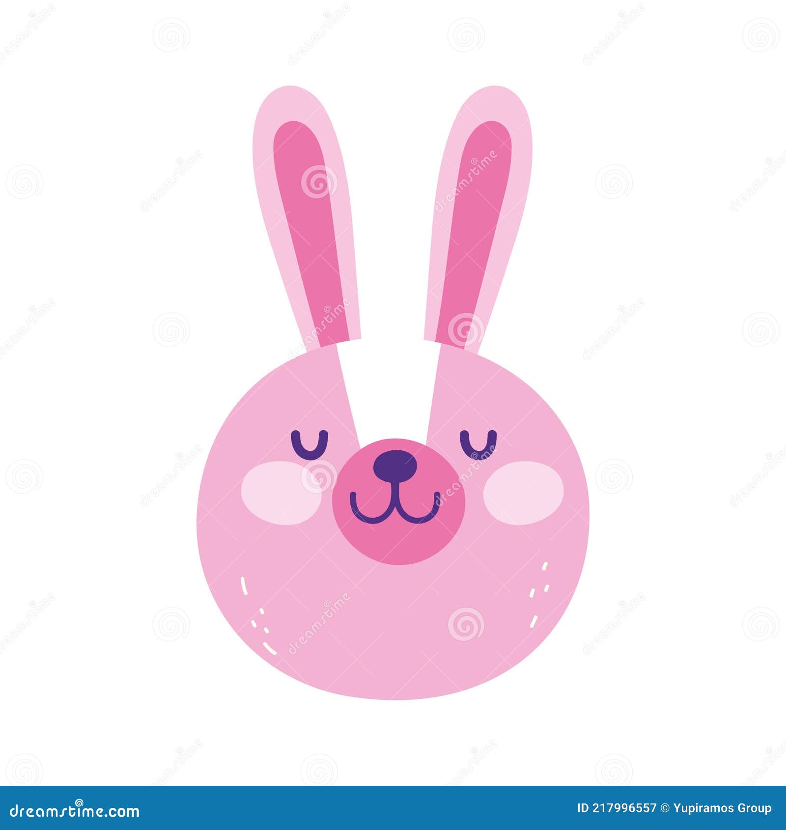Cute bunny face stock vector. Illustration of happy - 217996557
