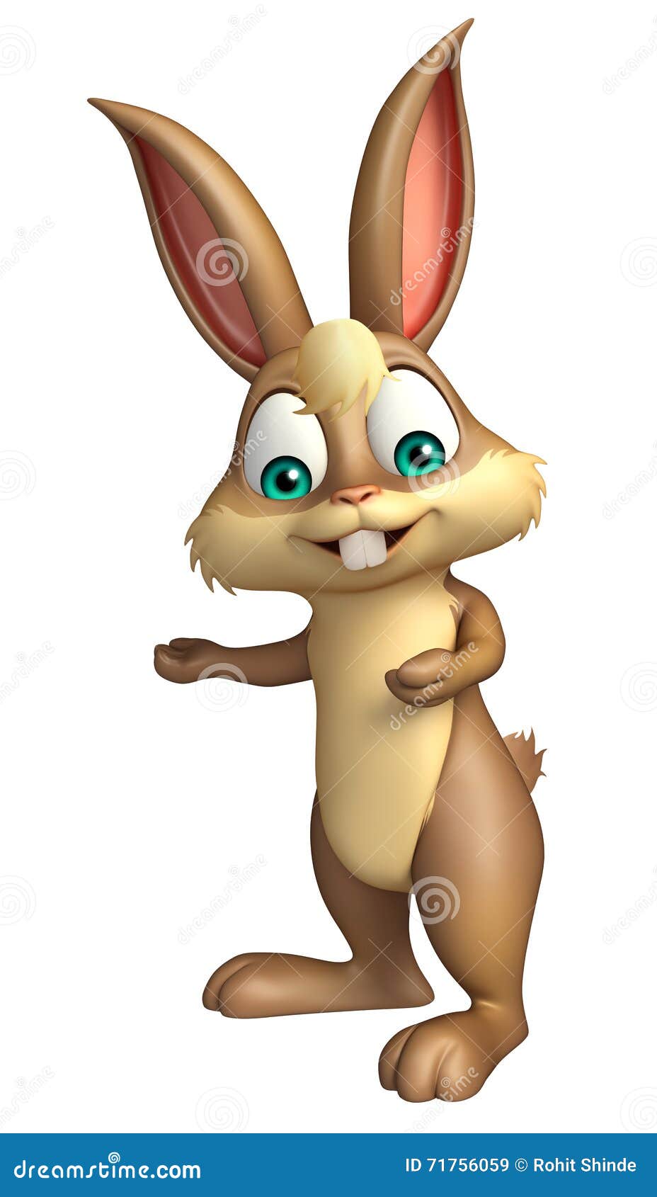Cute Bunny Funny Cartoon Character Stock Illustration - Illustration of ...