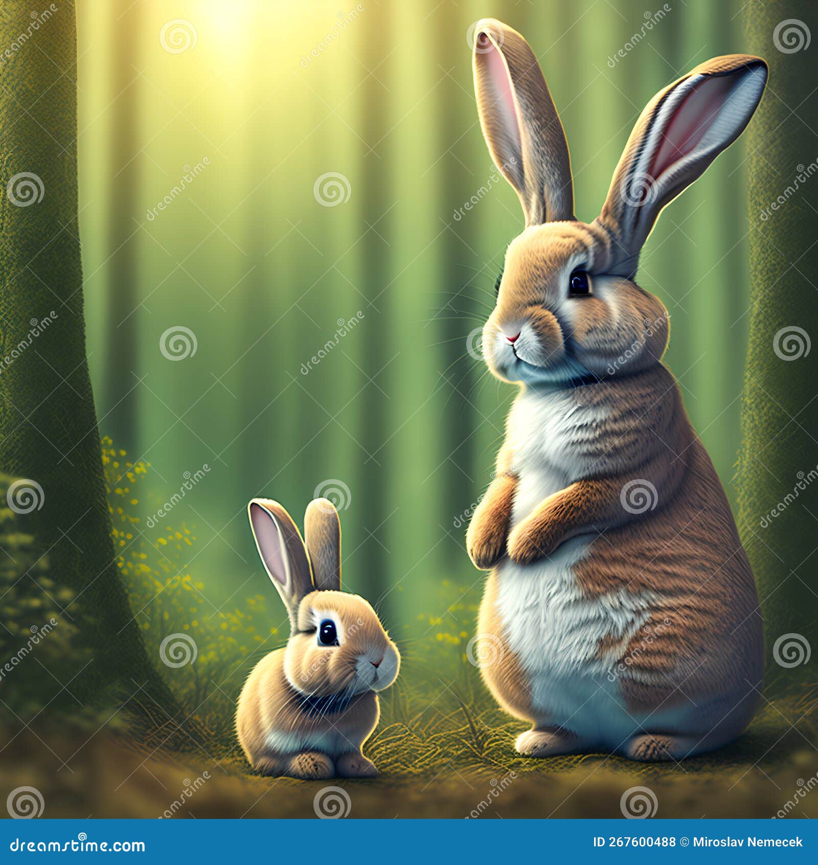 Cute Bunny, Generative AI Illustration Stock Illustration ...