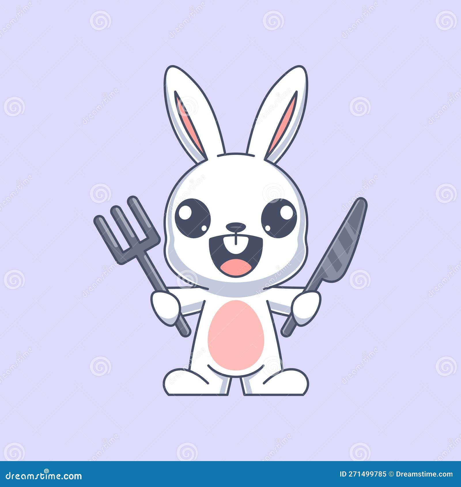 Cute Bunny Getting Ready To Eat Stock Vector - Illustration of rabbit ...