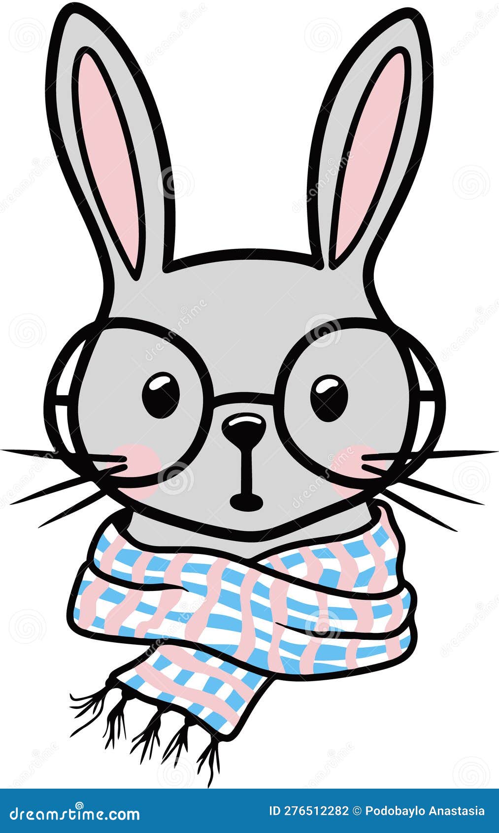 Cute Bunny with Glasses Vector Stock Vector - Illustration of glasses ...