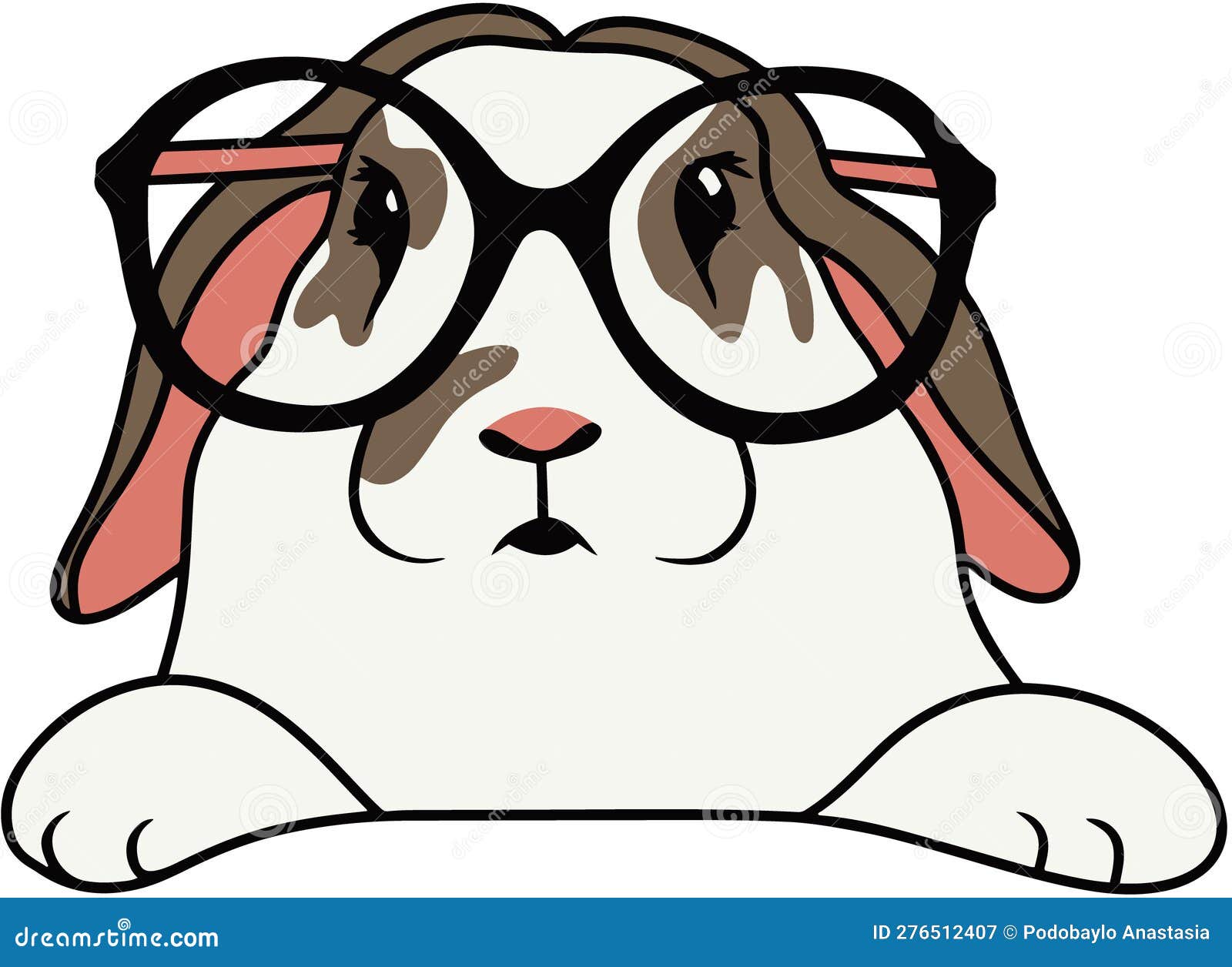 Cute Bunny with Glasses Vector Stock Vector - Illustration of sleeping ...
