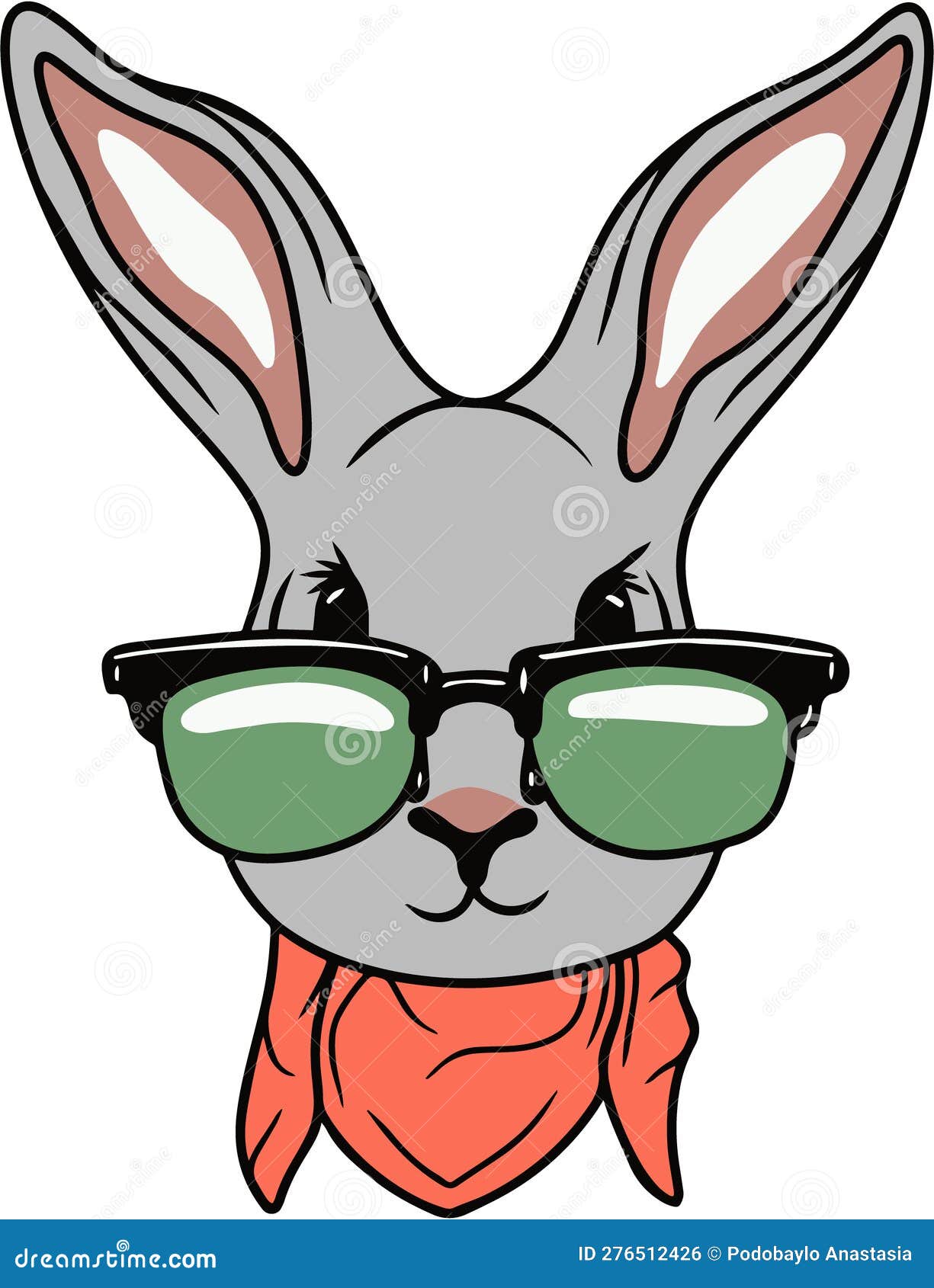 Cute Bunny with Glasses Vector Stock Vector - Illustration of vector ...