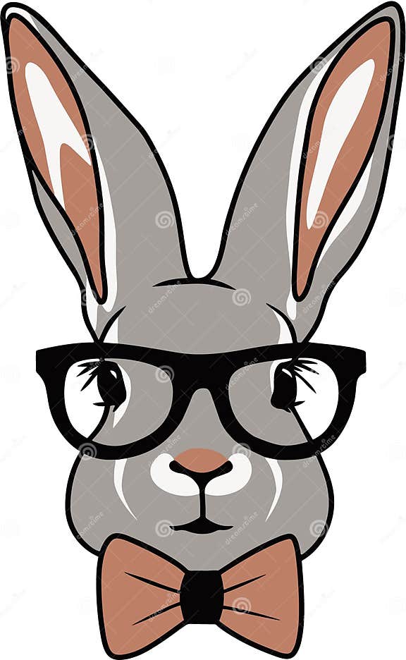 Cute Bunny with Glasses Vector Stock Vector - Illustration of folders ...