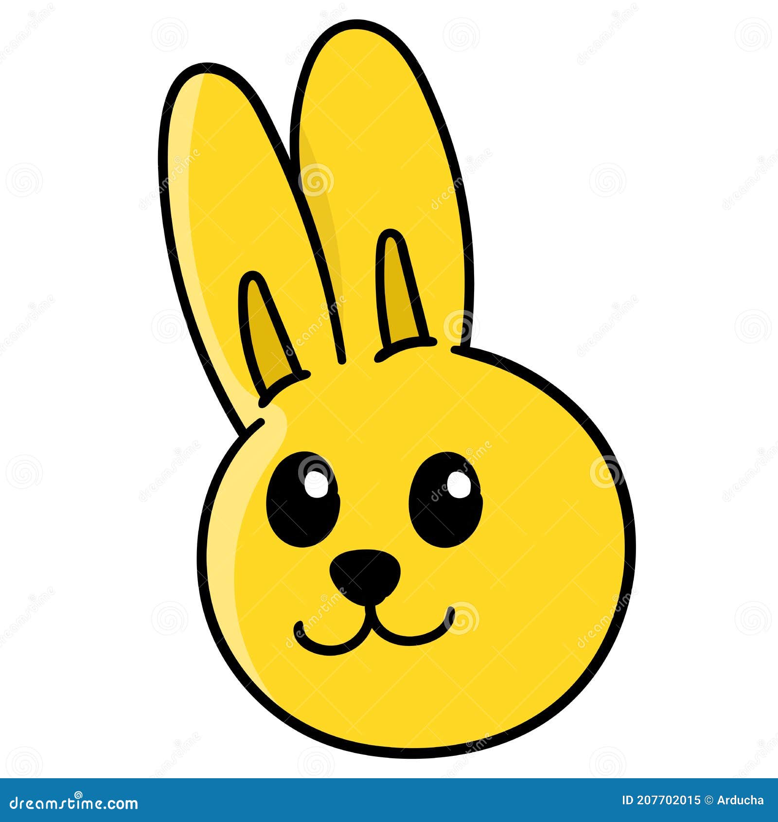 Cute Bunny Head Emoticon, Doodle Icon Image Stock Vector - Illustration ...