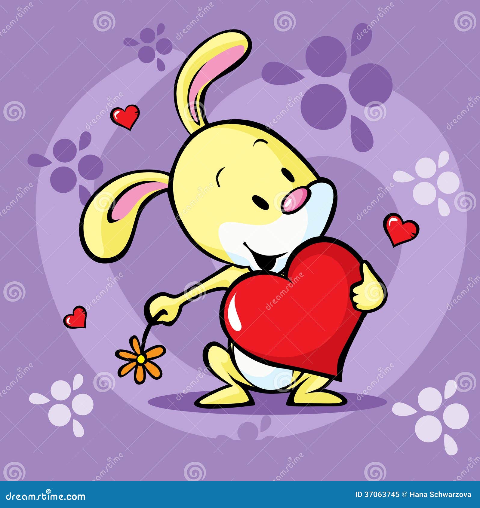 Cute Bunny Hold Heart - Vector Stock Vector - Illustration of heart ...