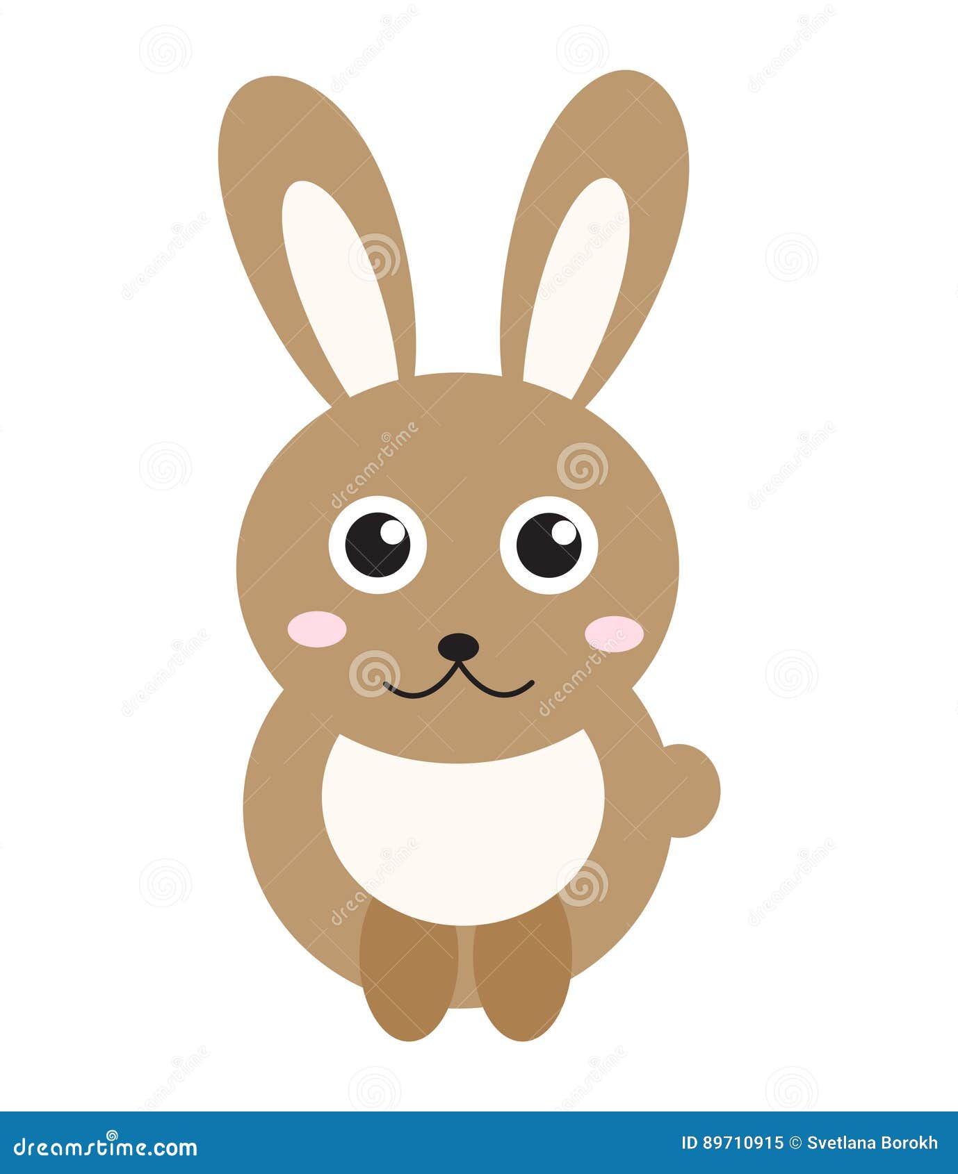 Cute Bunny Icon, Flat Style.Rabbit on White Background. Vector ...