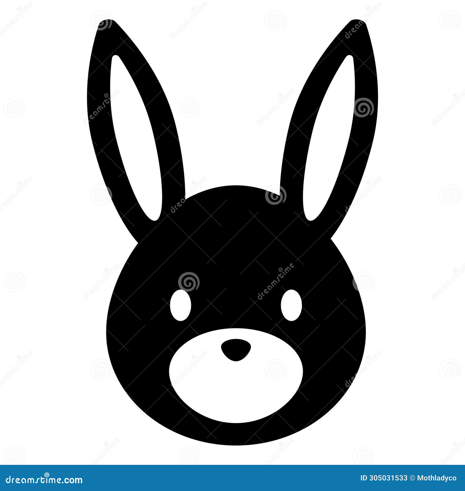 Cute Bunny Icon, Simple Flat Rabbit Illustration, Vector Shape Stock ...