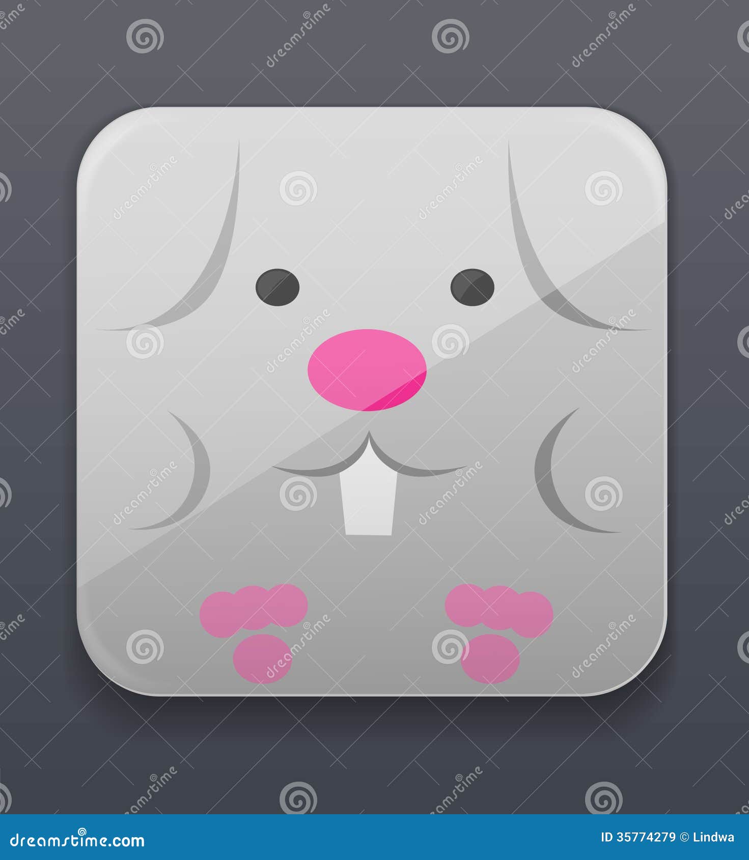 Bunny Icon In Trendy Design Style. Bunny Icon Isolated On White ...