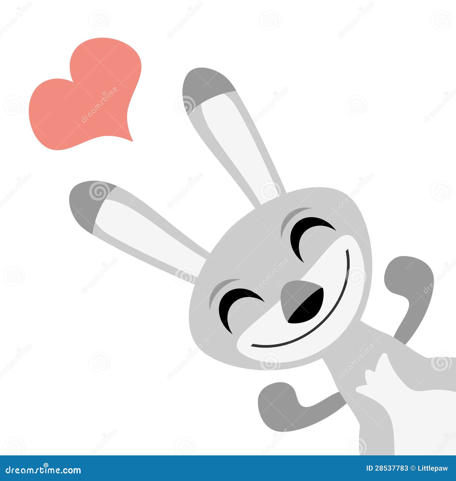 Cute bunny in love stock vector. Illustration of postcard - 28537783