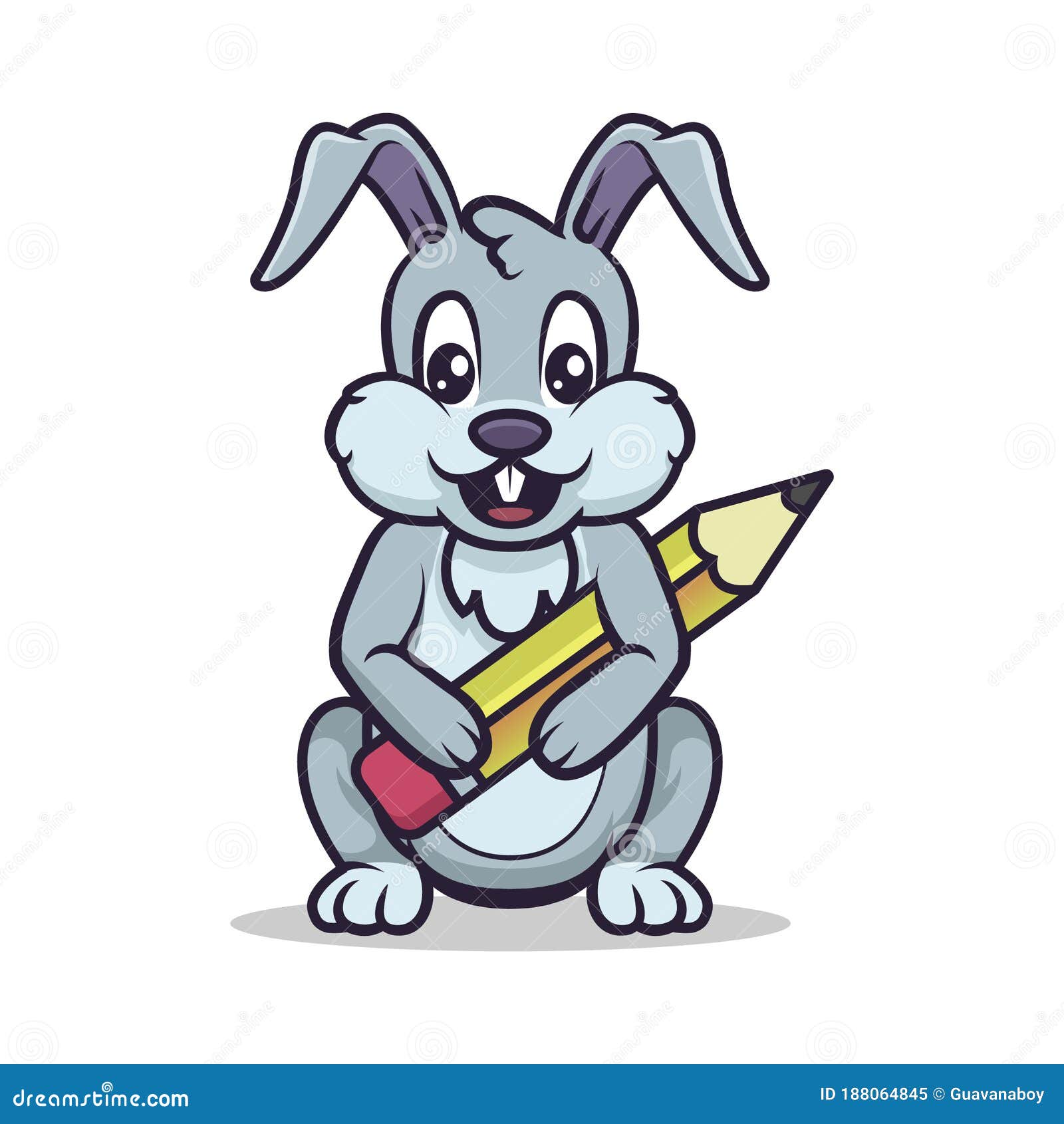 Cute Bunny Mascot Education and School Related Design Stock Vector ...