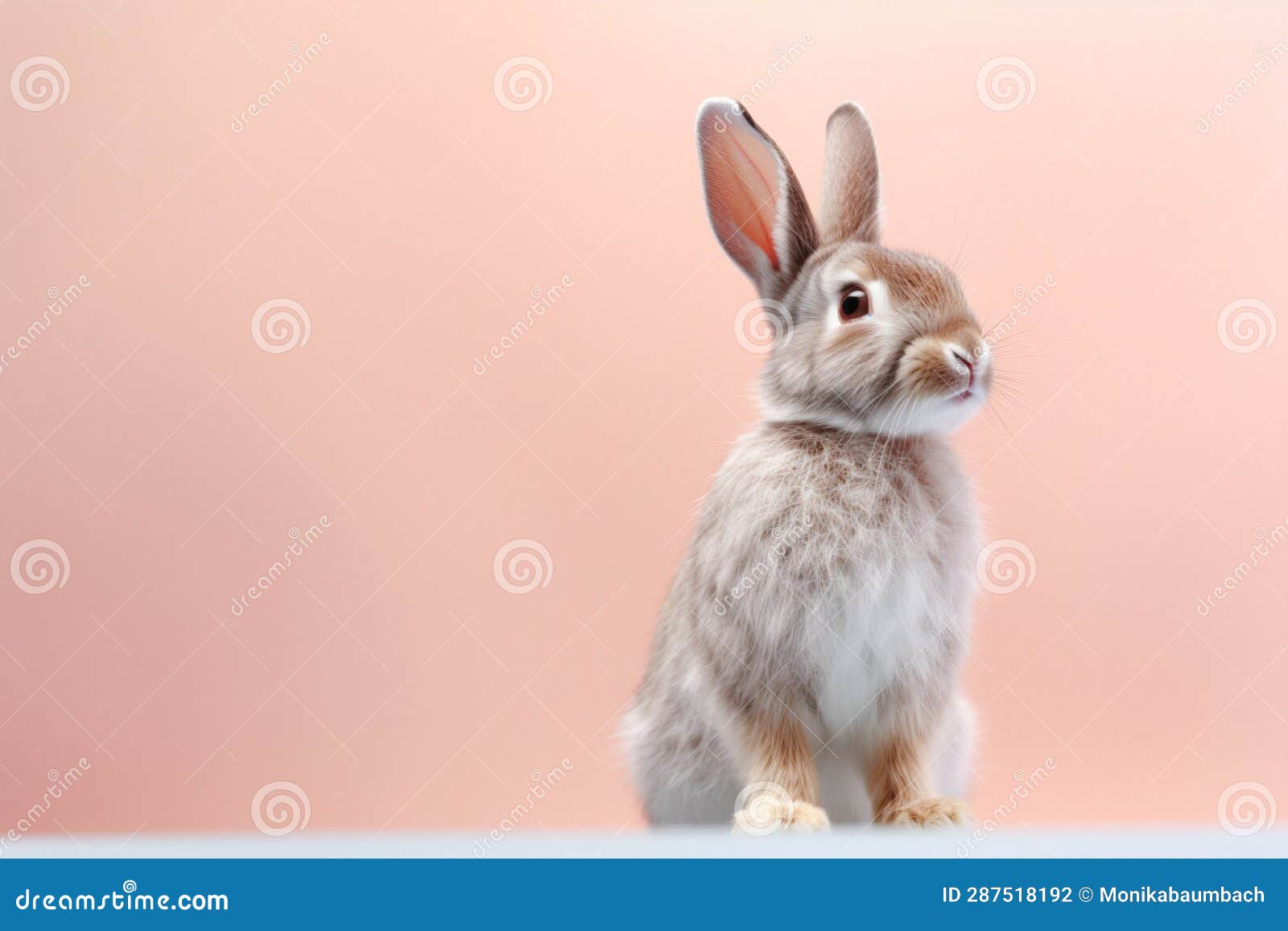 Cute Bunny with on Pastel Background Stock Illustration - Illustration ...