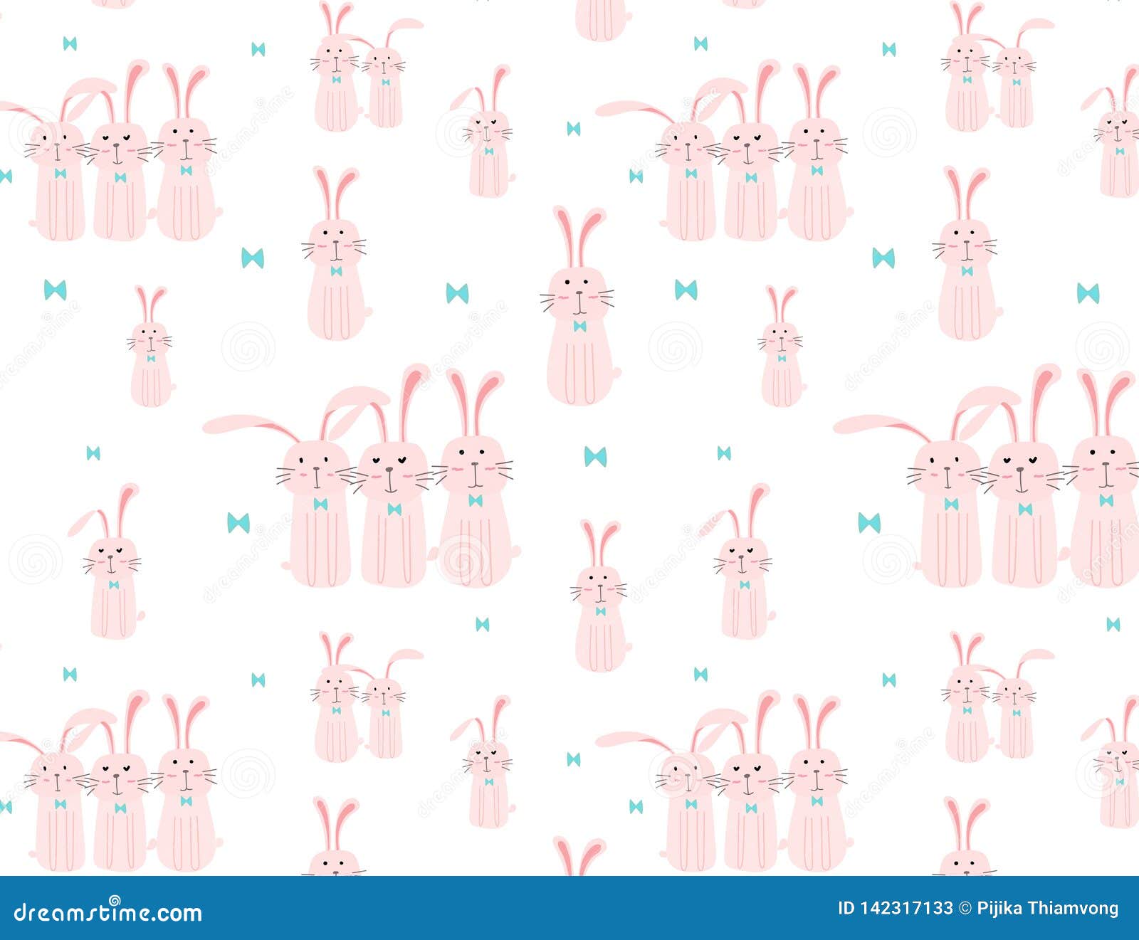 Cute Bunny Pattern Background, Easter Pattern for Kids. Stock Vector ...