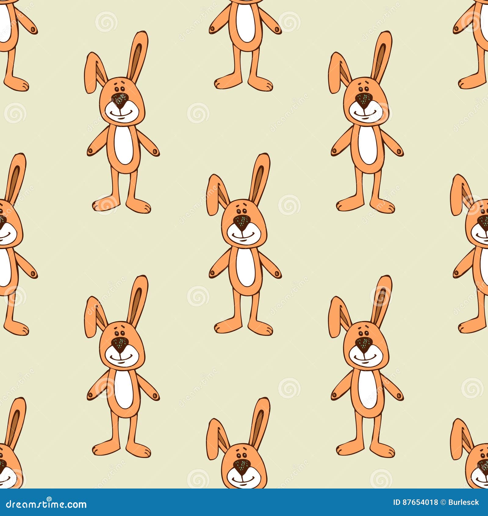 Cute Bunny Pattern Background Seamless Stock Vector - Illustration of ...