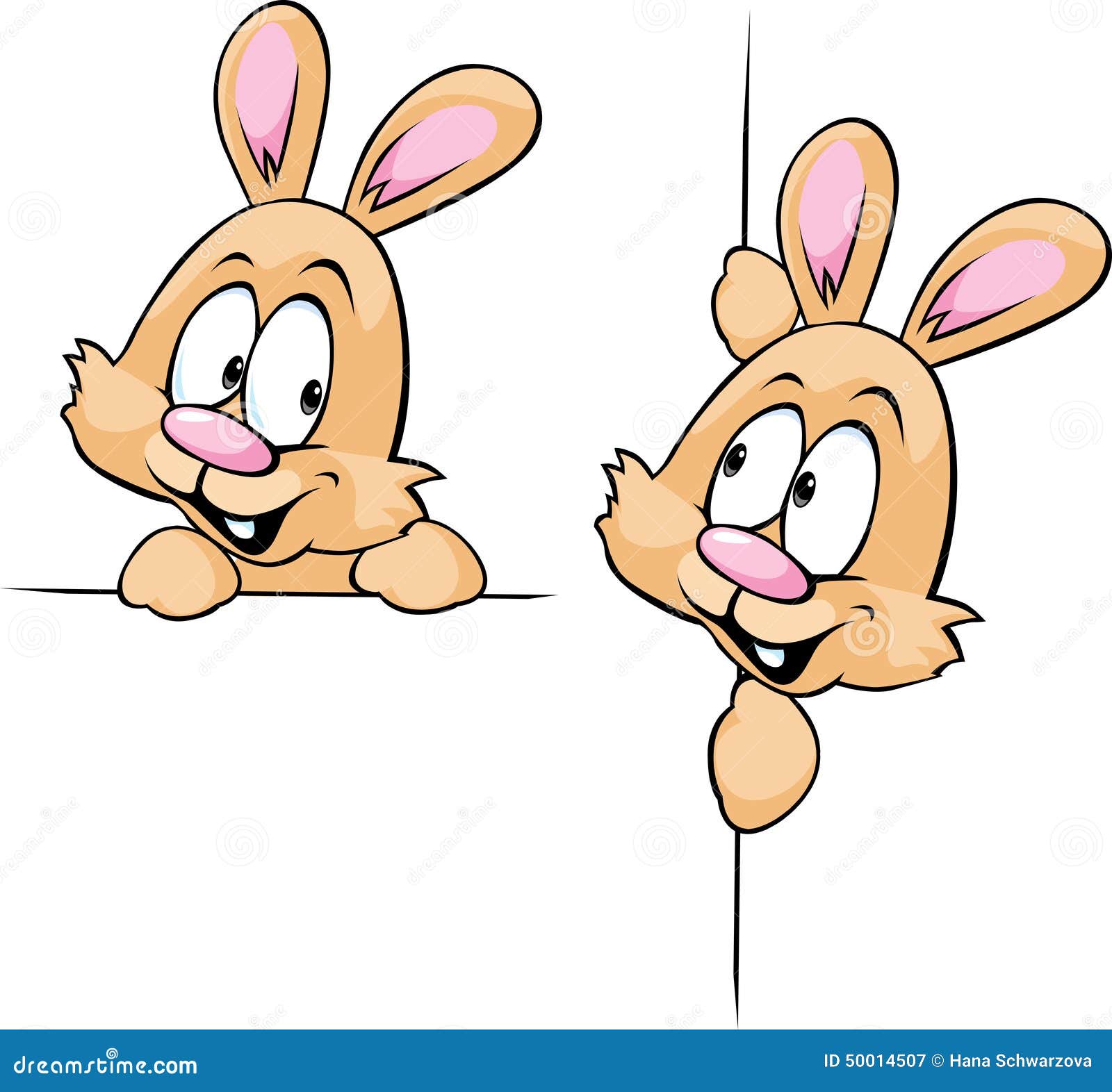 Cute Bunny Peeking from Behind Stock Vector - Illustration of vector ...